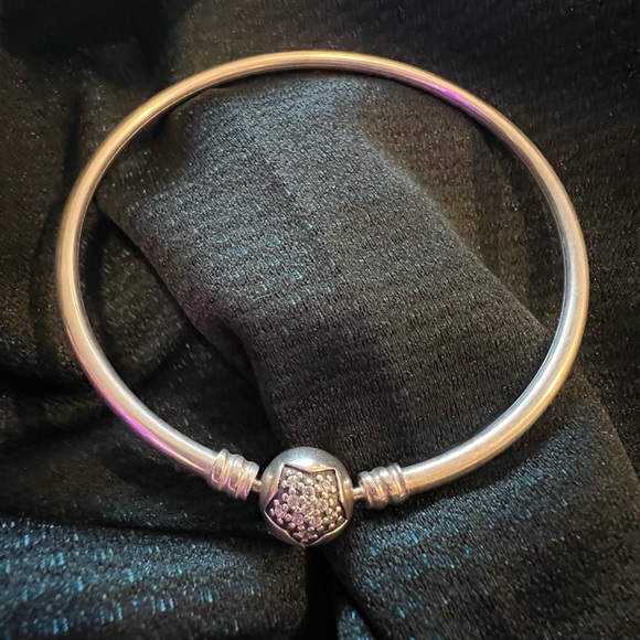 Pandora | Jewelry | Authentic Pandora Clear Pave Star Bangle 85 | Poshmark